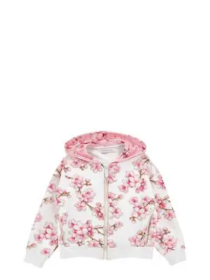 Monnalisa Floral Print Hoodie - White