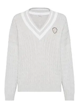 Brunello Cucinelli Cotton Cable-knit Sweater - White