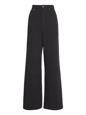 Sandro Embellished Wide Leg Jeans - Black