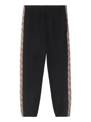Burberry Cotton Check-trim Sweatpants - Black