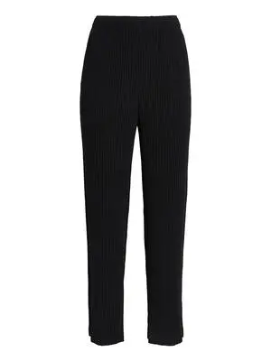 Issey Miyake Hatching Pleats Trousers Black
