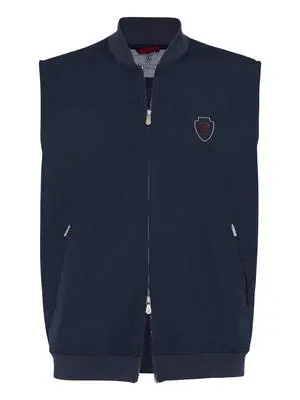 Brunello Cucinelli Nylon Logo Gilet Blue