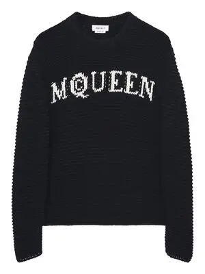 Alexander McQueen Cotton Logo Sweater - Black