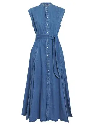 Ralph Lauren Denim A-line Midi Dress - Navy
