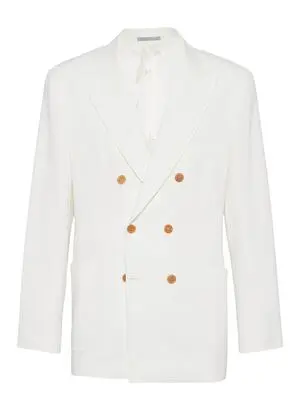 Brunello Cucinelli Linen Blazer White