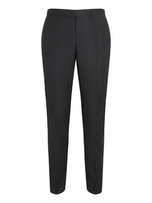 Emporio Armani Virgin Wool Tailored Trousers - Black