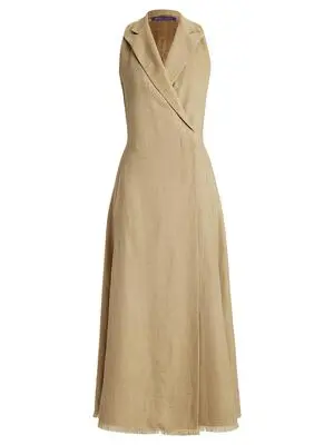 Ralph Lauren Silk-linen Twill Alecia Dress - Beige