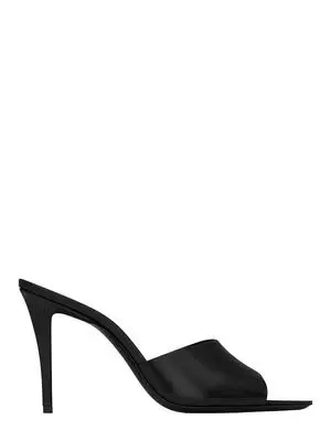 Saint Laurent Leather Romy Mules - Black