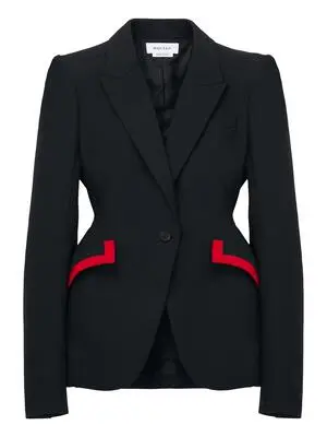 Alexander McQueen Wool Single-Breasted Blazer Black