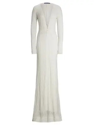 Ralph Lauren Silk-cashmere Embellished Dress - White