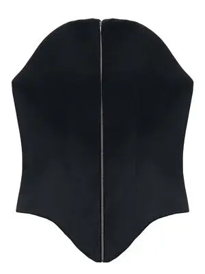 Alexander McQueen Wool Corset Top - Black