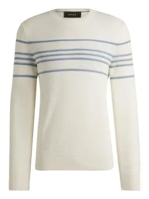 BOSS Silk-Cotton Striped Sweater