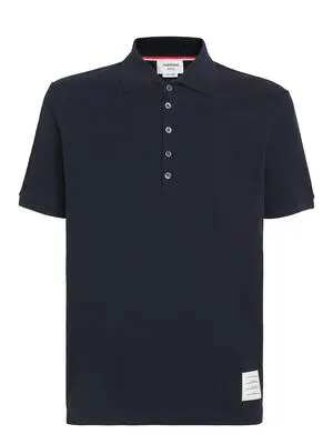 Thom Browne Cotton Appliqué Polo Shirt Navy
