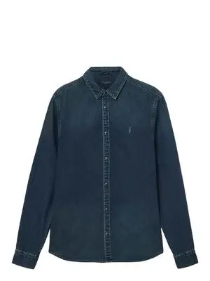 ALLSAINTS Organic Cotton Gleason Shirt - Blue