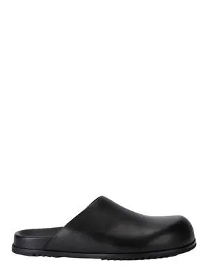 Rick Owens Leather Granola Mules - Black