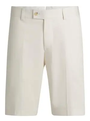 BOSS Cotton-silk-blend Slim Fit Shorts - White