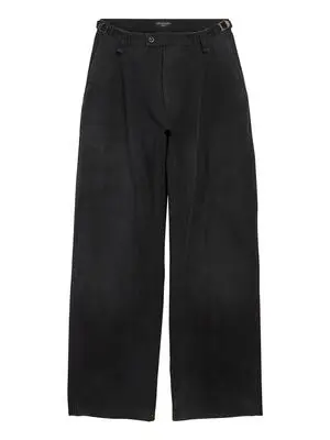 Balenciaga Cotton Wide-leg Trousers - Black