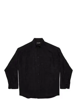 Balenciaga Silk Logo Print Shirt - Black