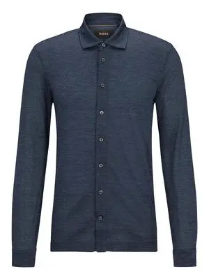 BOSS Wool-silk Shirt - Blue