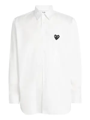 Play Comme Des Garcon Long-sleeve Heart Shirt - White