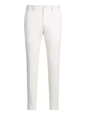 BOSS Cotton-silk-blend Slim-fit Trousers - White