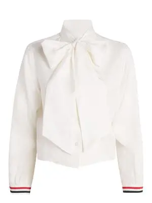 Thom Browne Silk Bow-collar Blouse - White