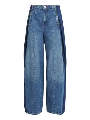 Sandro Wide-leg Paneled Jeans - Blue
