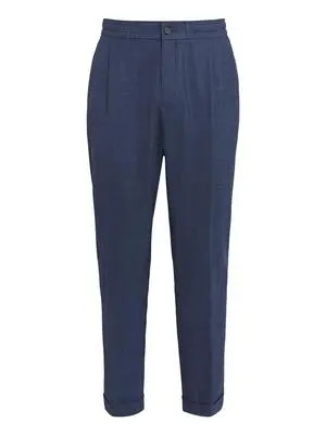 Paul & Shark Wool Blend Pleated Trousers - Navy