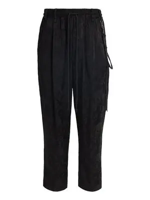 SONG FOR THE MUTE Cotton Floral-jacquard Lounge Trousers - Black