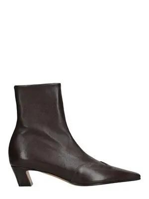 KHAITE Leather Nevada Ankle Boots
