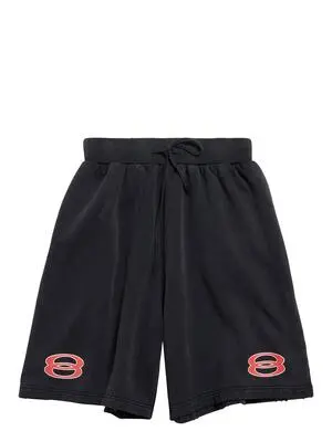 Balenciaga Cotton Logo Shorts Black