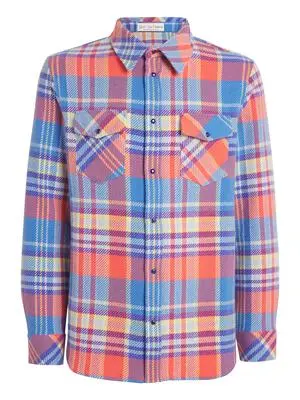 GOD'S TRUE CASHMERE Cashmere And Lapis Lazuli Tartan Creator Shirt - Red