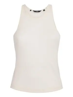 7 For All Mankind Sleeveless Ribbed Tank Top - White