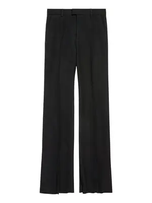 Balenciaga Wool Flared Trousers - Black