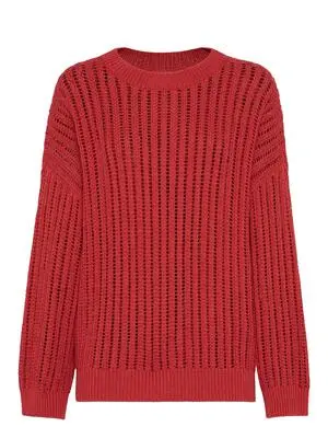 Brunello Cucinelli Cotton Sweater Red