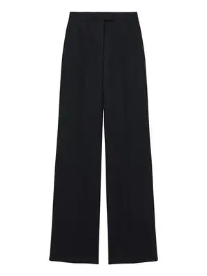 Alexander McQueen Wool Wide-Leg Trousers Black