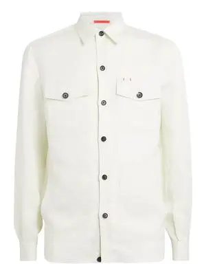 Isaia Cotton Overshirt - White