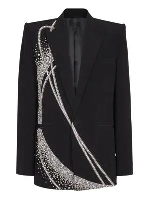 Balmain Embroidered Single-breasted Blazer - Silver