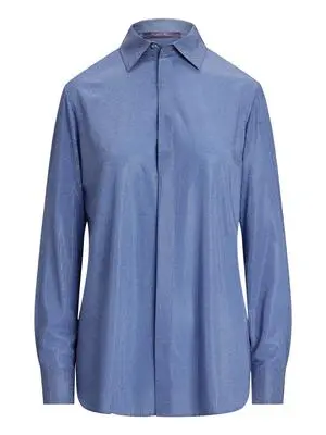 Ralph Lauren Linen Adrien Embellished Shirt - Blue