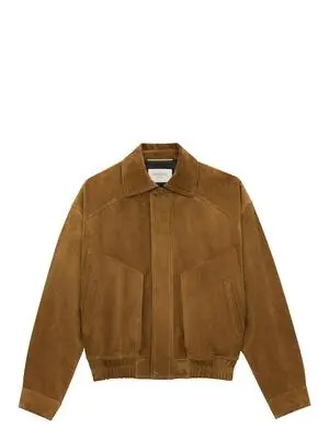 Saint Laurent Suede Bomber Jacket - Brown