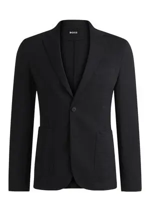 BOSS Seersucker Slim Blazer - Black