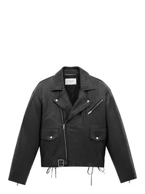 Saint Laurent Lace-up Leather Jacket - Black
