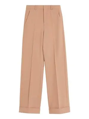 Valentino Garavani Wool Wide-leg Trousers - Beige