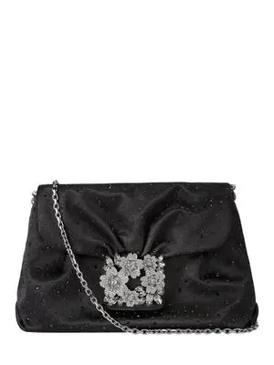 ROGER VIVIER Mini Satin Efflorescence Clutch - Black