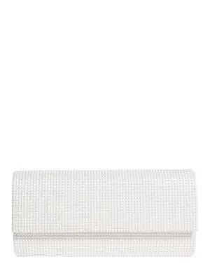 Judith Leiber Satin Pearlised Perry Clutch Bag - Ivory