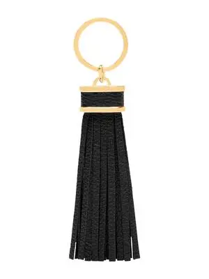 TOM FORD Leather T Tassel Keyring - Black