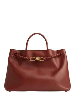 Bottega Veneta Leather Andiamo Top-Handle Bag Brown