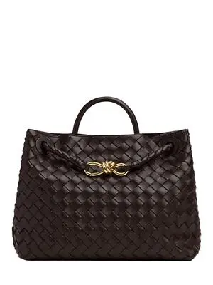 Bottega Veneta Leather Andiamo Top-handle Bag - Grey