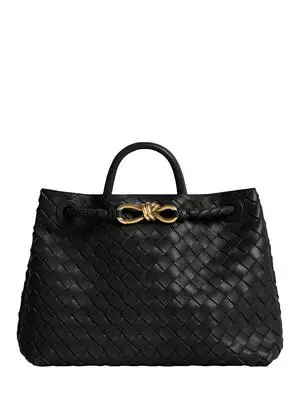 Bottega Veneta Leather Andiamo Top-handle Bag - Grey