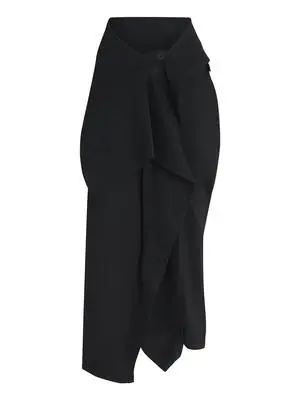 Issey Miyake Asymmetric Wide-leg Trousers - Black